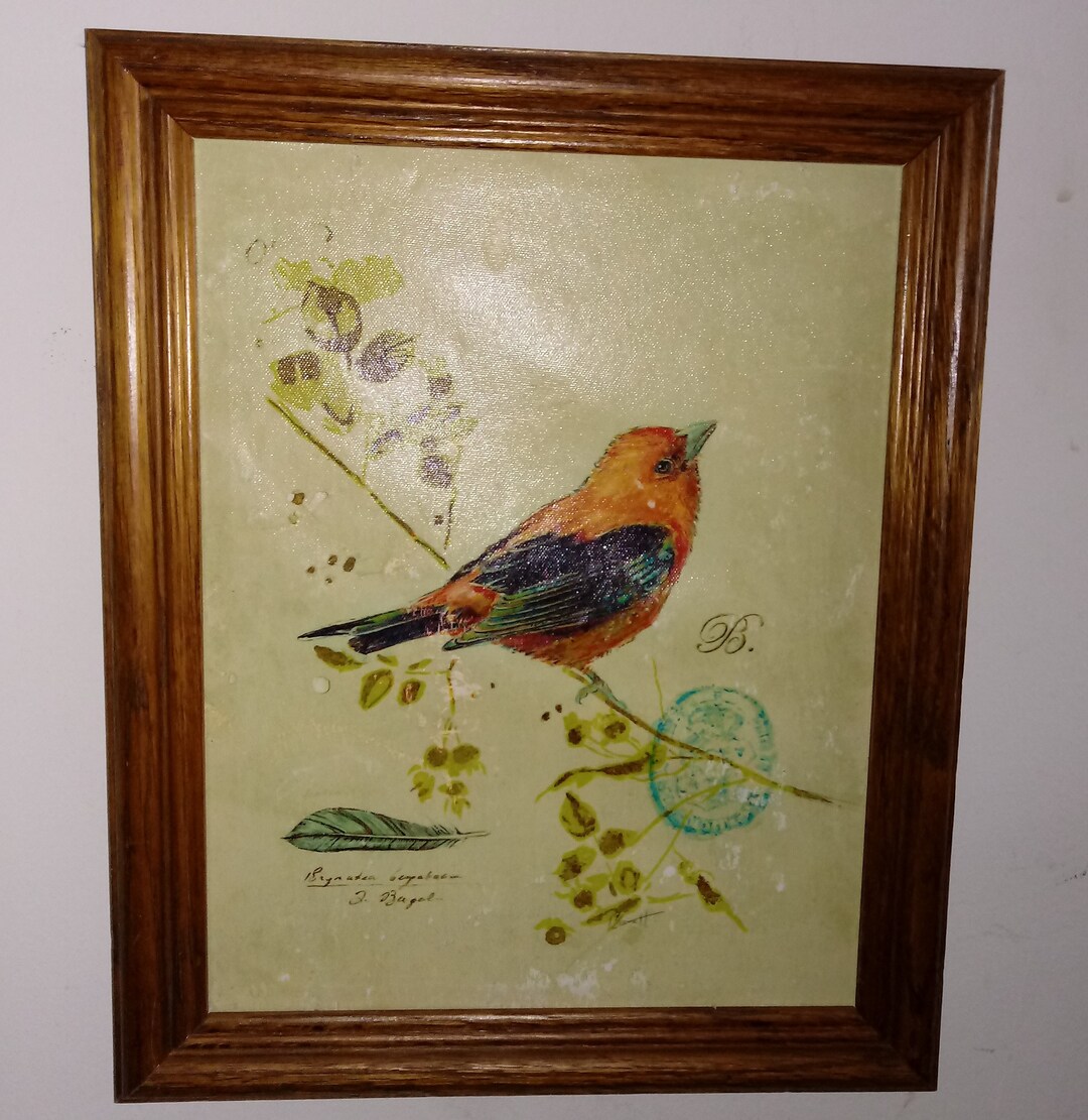 Oil_on_canvas Replica «gilded Songbird III» by Chad Barrett, Framed - Etsy