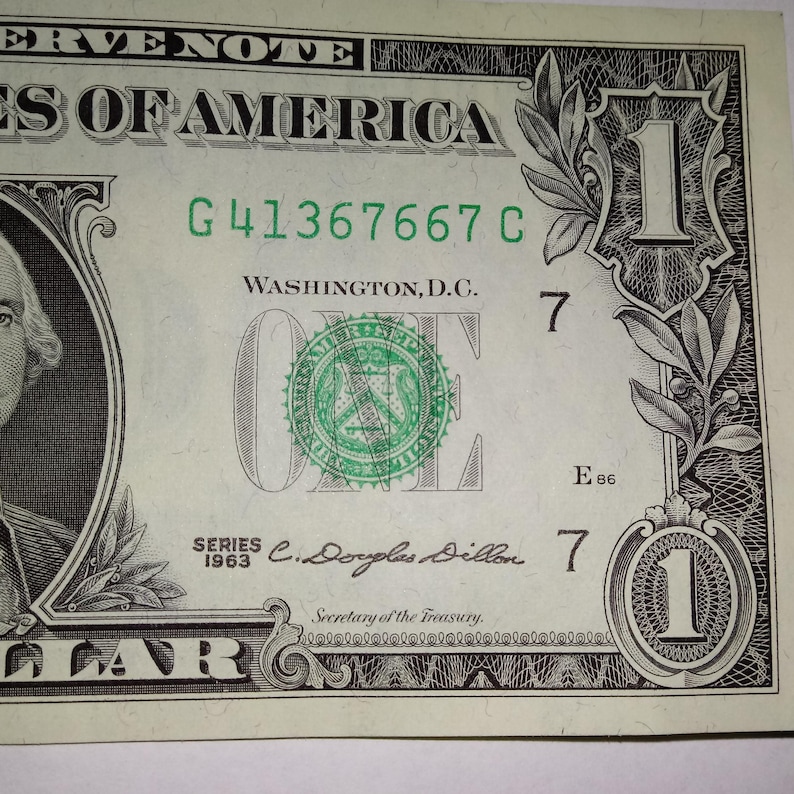 The 1963 One Dollar Federal Reserve Note in Crisp MINT Condition. - Etsy