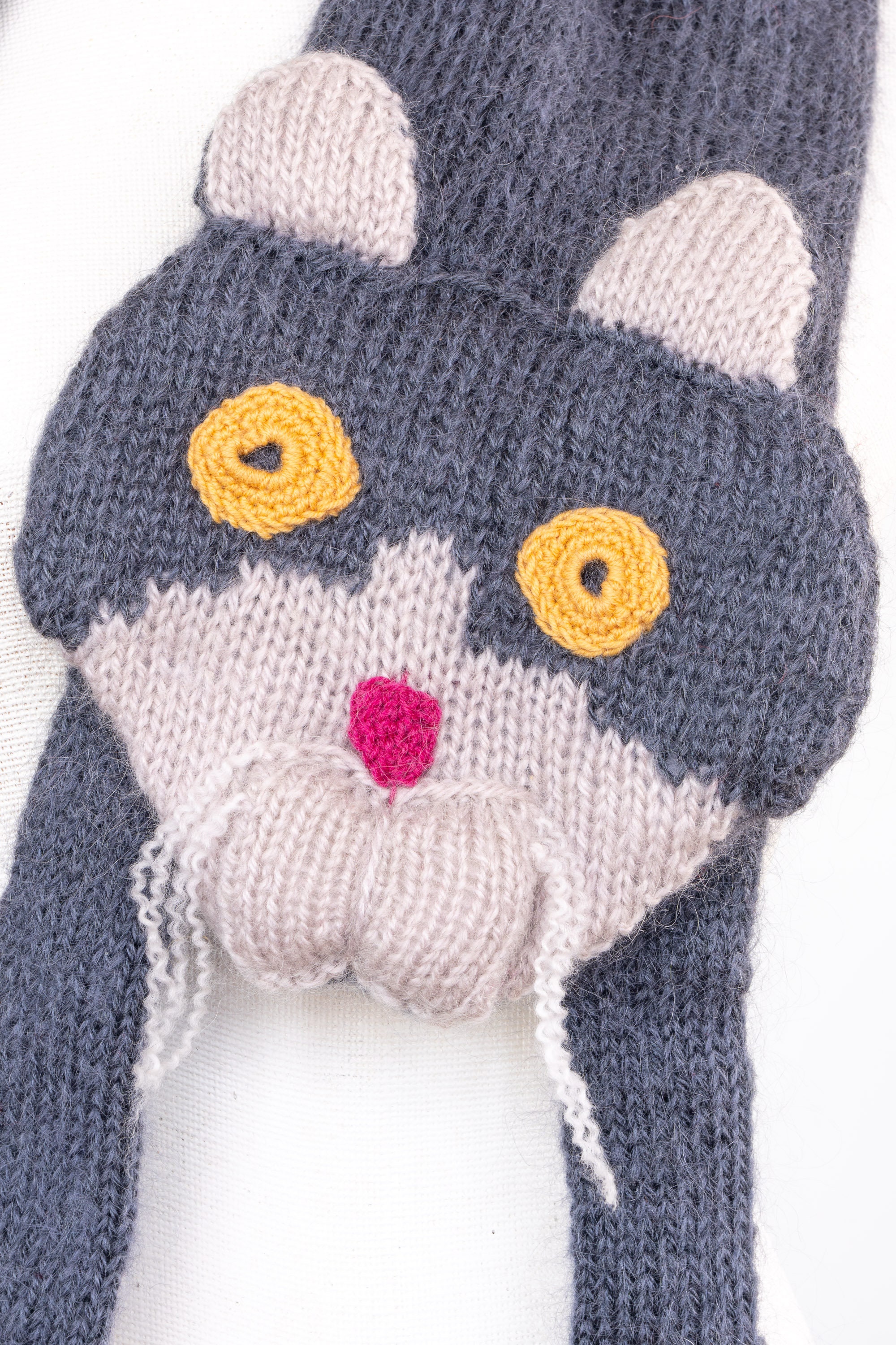 Bufanda de gato de punto doble en Kid Mohair hecho a mano Bufanda ...