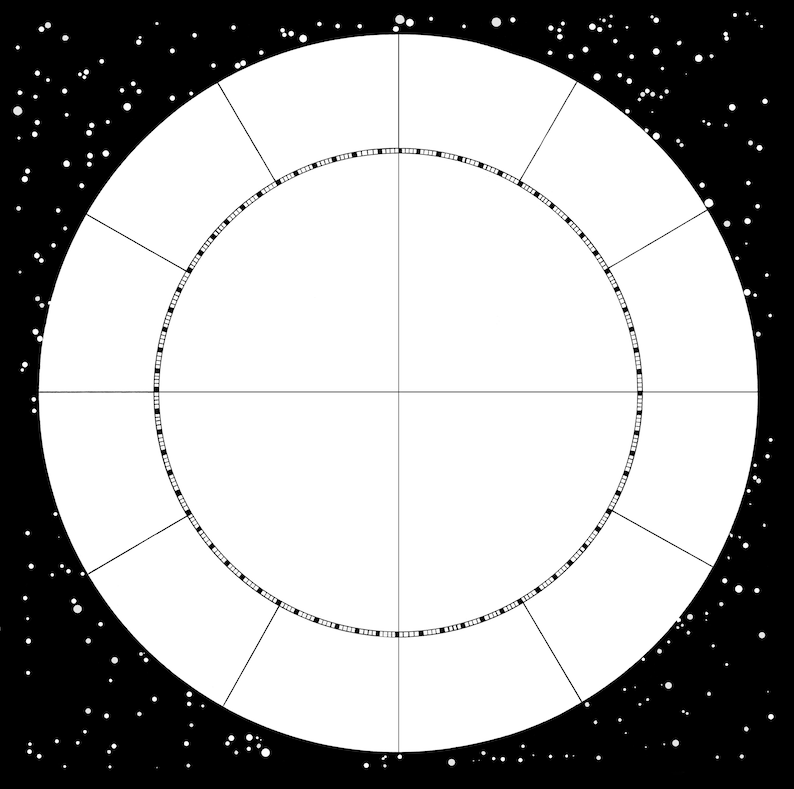 Vintage Blank Astrology Chart Star Wheel Package, Designed by Dennis ...