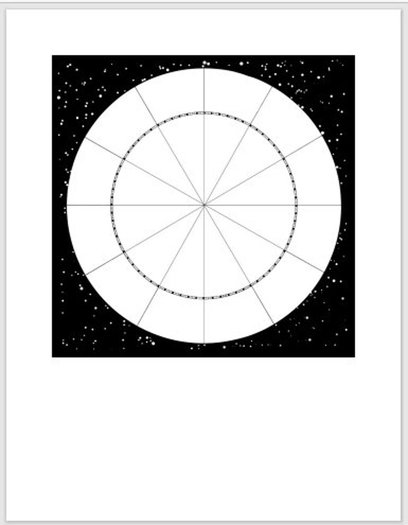 Vintage Blank Astrology Chart Star Wheel Package, Designed by Dennis ...