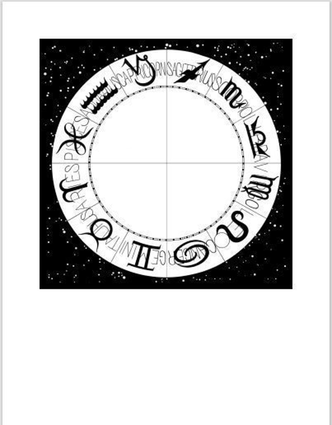 Vintage Blank Astrology Chart Star Wheel Package, Designed by Dennis ...