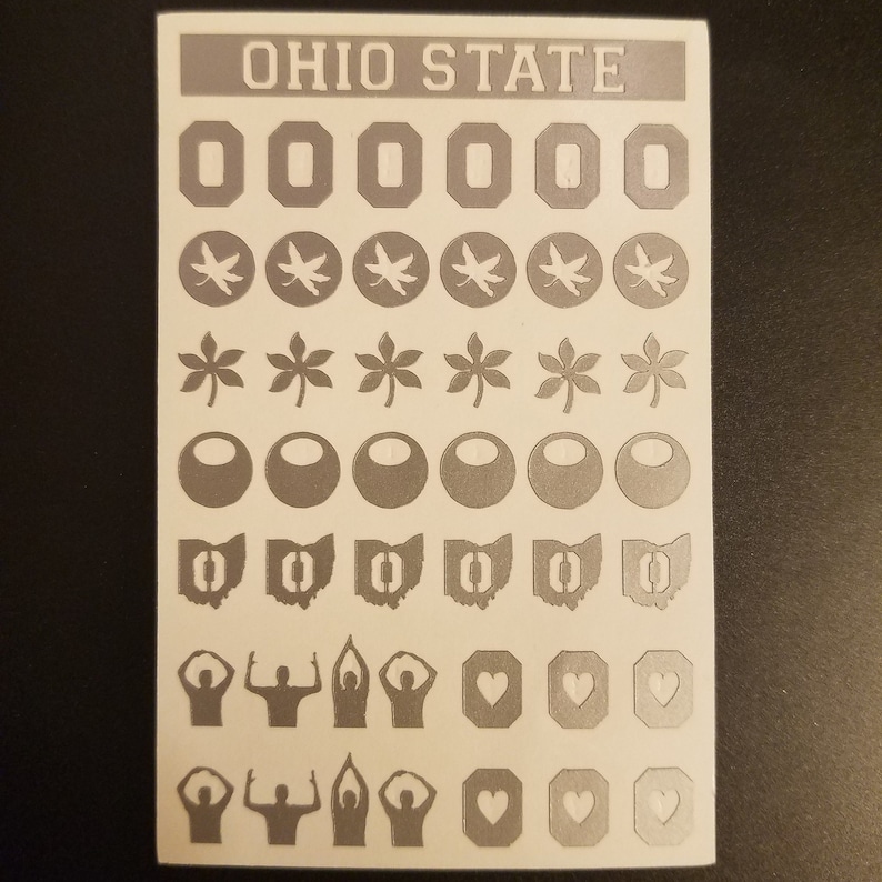 Ohio State Nail Art Vinyl Decal Sticker Variety Pack - 44 Decals, O ...