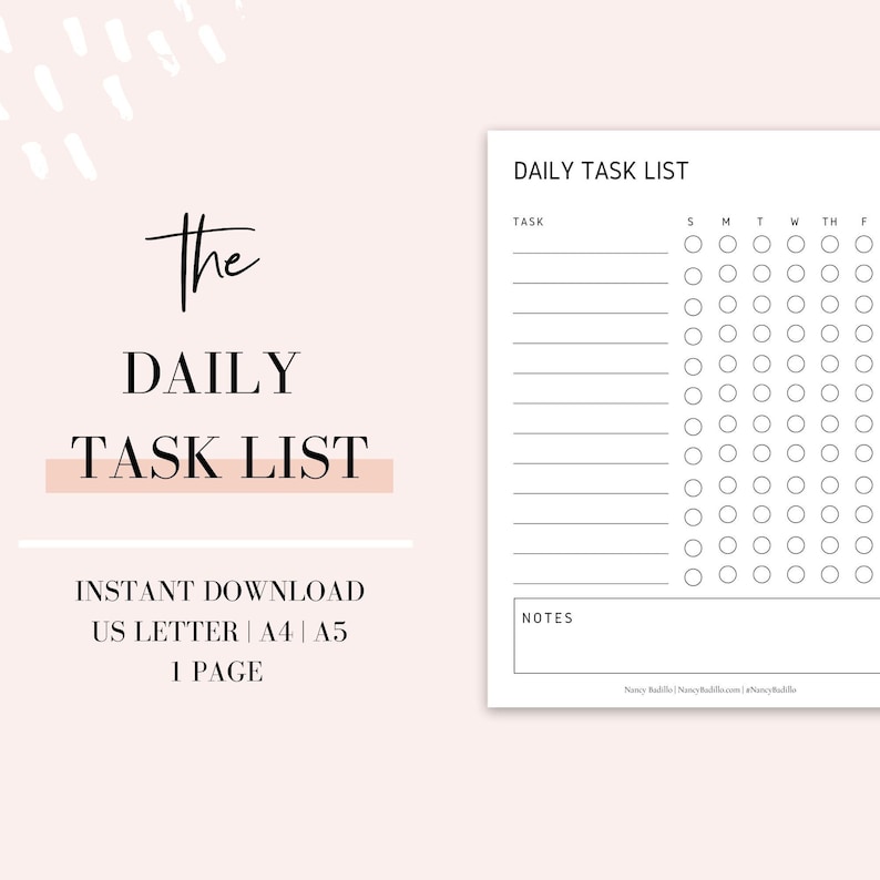Daily Task List to Do List Printable to Help Stay Organize - Etsy
