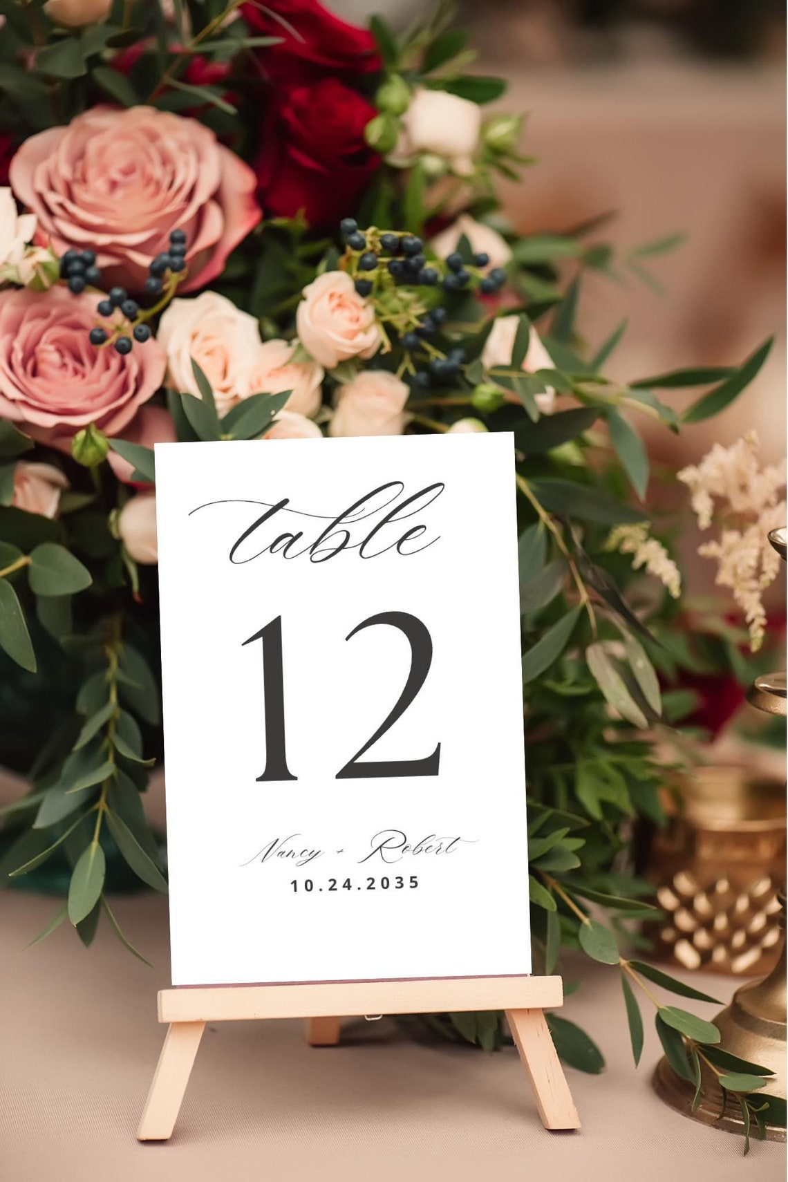 Wedding Table Numbers, Printable Table Numbers Wedding, Editable Table ...