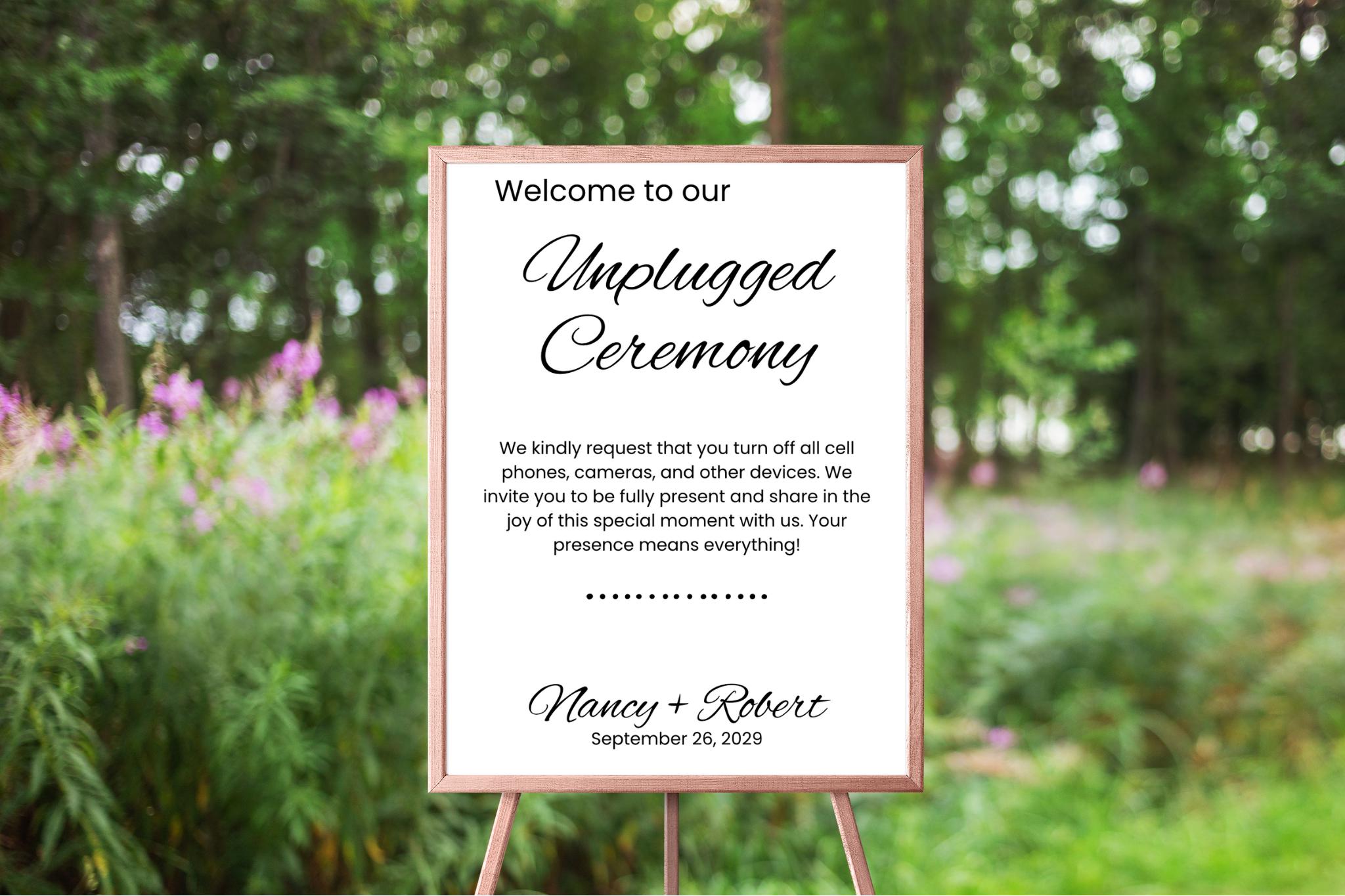 Unplugged Ceremony Sign Template Modern Unplugged Wedding Sign Wedding ...