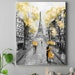 Yellow Black and White Paris Oil Painting Abstract Home Bathroom Decor ...