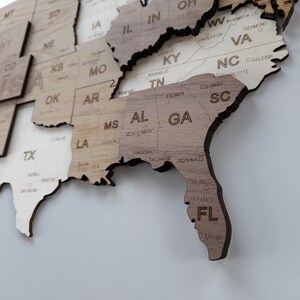 3D Wooden Map of USA, United States Wooden Map, USA Map Gift, American ...