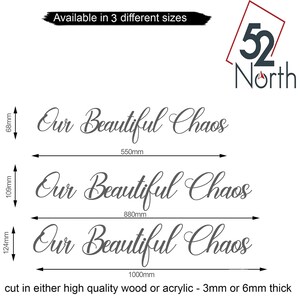 Our Beautiful Chaos 3D Sign Made in Wood or Acrylic Scandinavian Pub ...