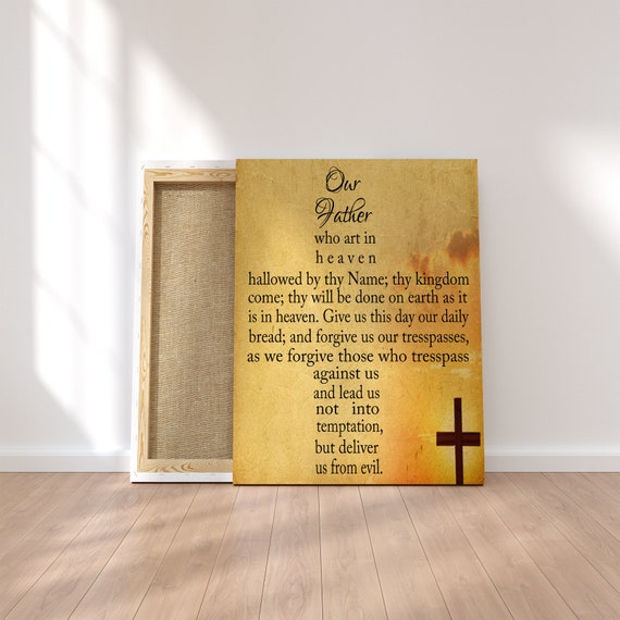 Our Father Inspirational Christian Bible Quote Print Canvas | Etsy UK