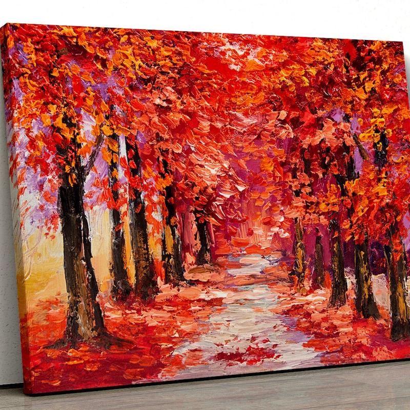 Red Tree Painting - Etsy
