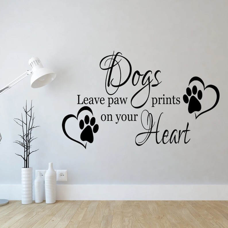 Dogs Leave Paw Prints on Your Heart Inspirational Bedroom - Etsy