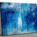 Abstract Blue Streaks Painting Scene Home Decor Nature Framed Canvas ...