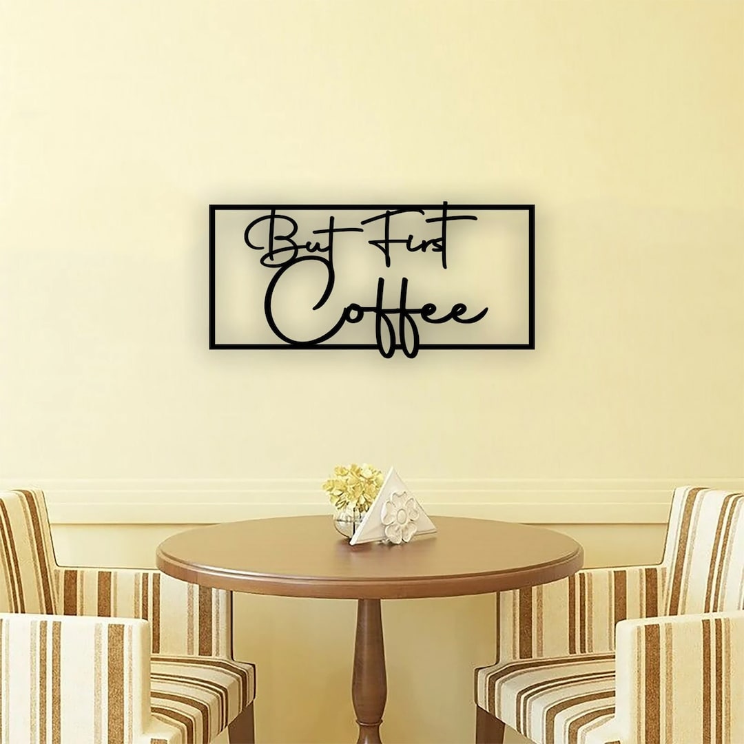 But First Coffee 3D Wooden Sign Scandinavian Kitchen, Cafe, Coffee Shop, Tea, Dinning Art Large ...