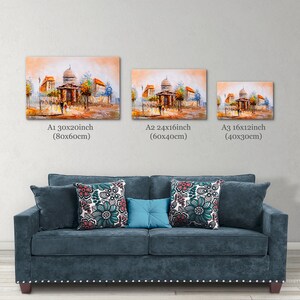 Abstract Oil Painting City Scene Metal Poster Aluminium Print Wall Art ...