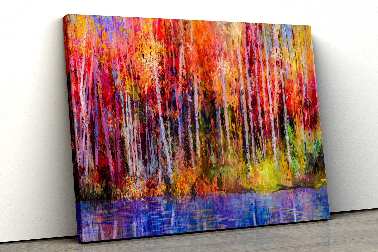 Multicolour Forest Oil Painting Scene Nature Home Decor Framed Canvas ...