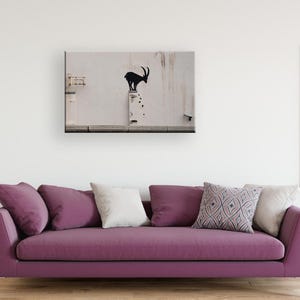 Banksy Black Goat Canvas Security Camera Goat Famous Wall Art Print ...