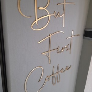 But First Coffee 3D Sign Made in Wood or Mirrored Acrylic Scandinavian ...