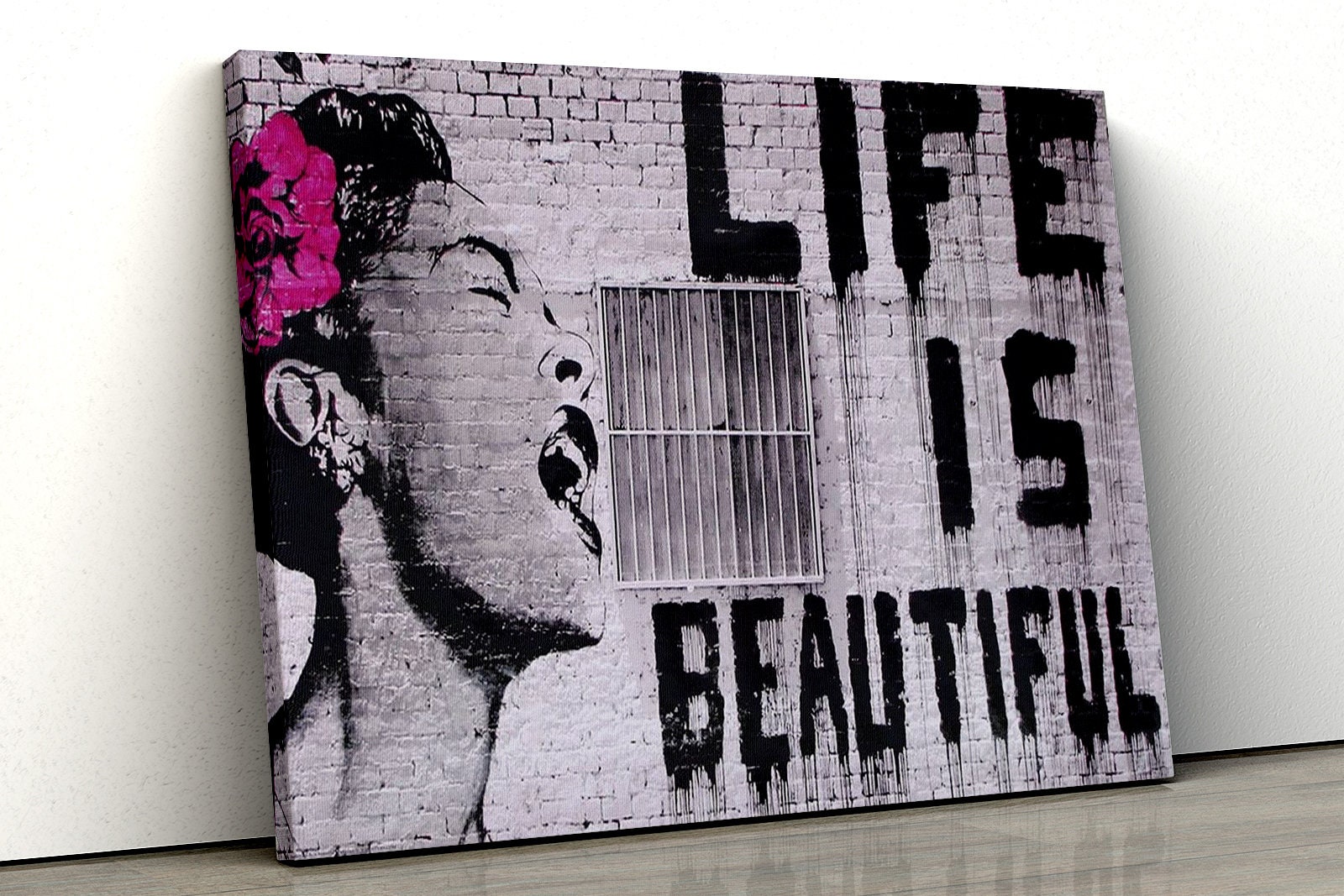 Banksy Life is Beautiful famous Graffiti Street Wall Art Print | Etsy