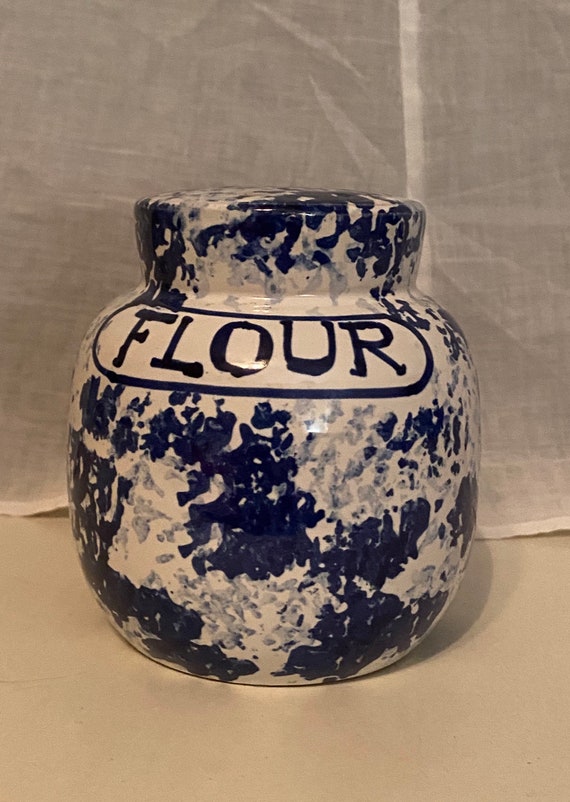 Blue and White Ceramic Jar Made in Italy | Etsy