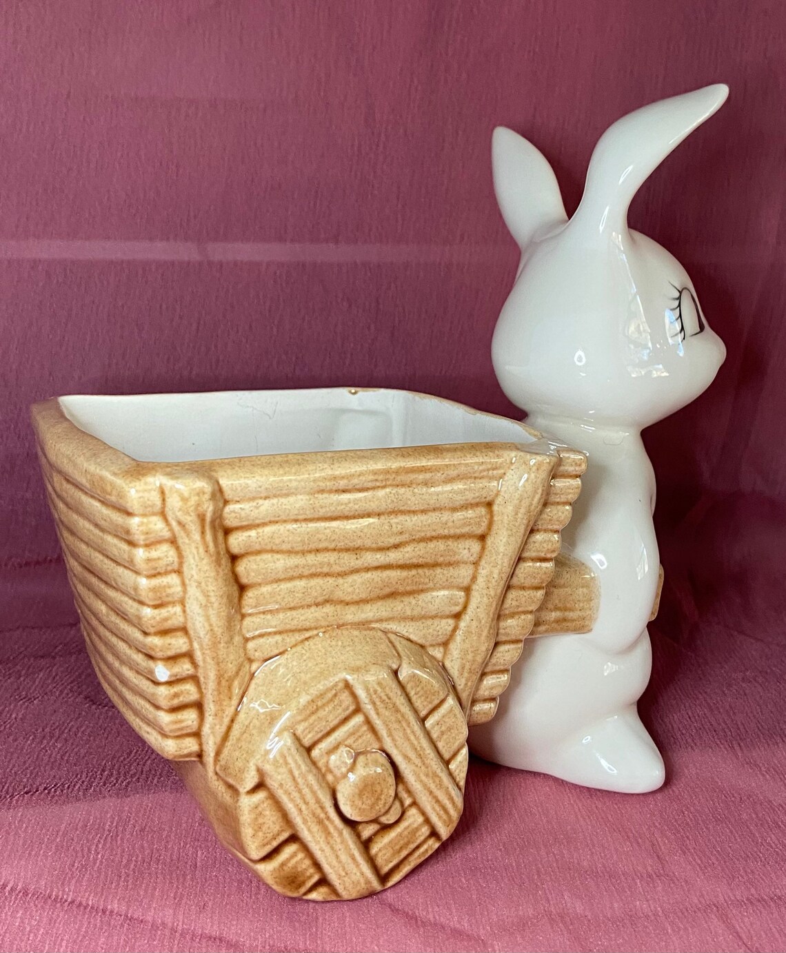 Adorable Ceramic Bunny Planter - Etsy