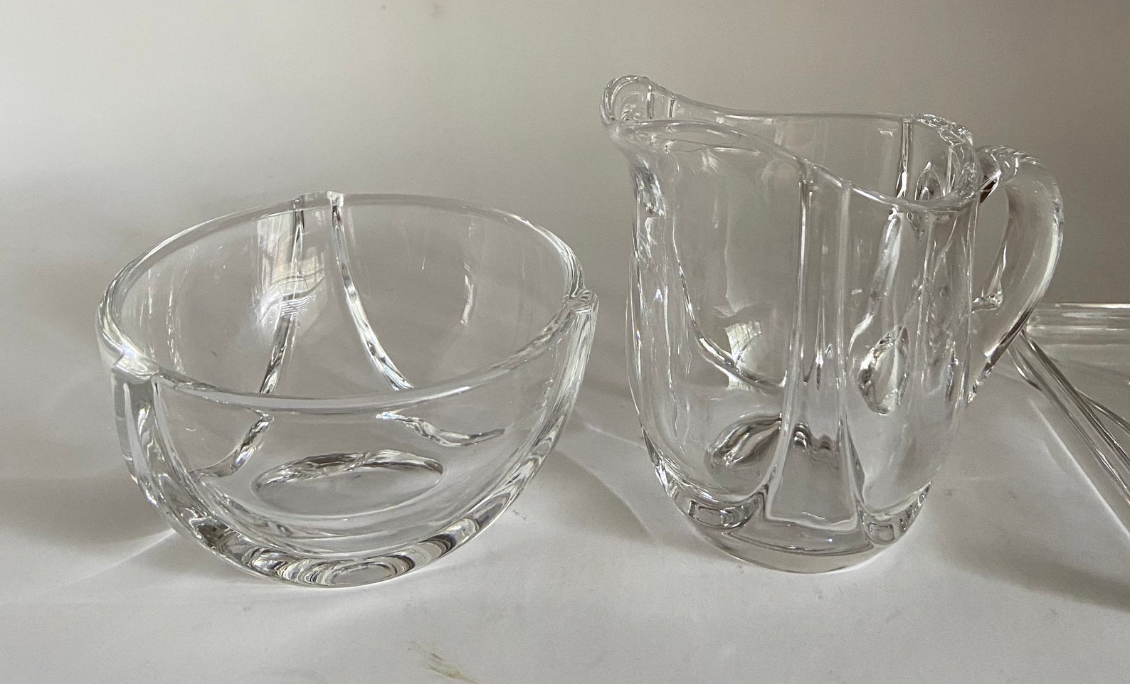 Unique Beautiful Clear Hazel Atlas Glass Deco Creamer and - Etsy
