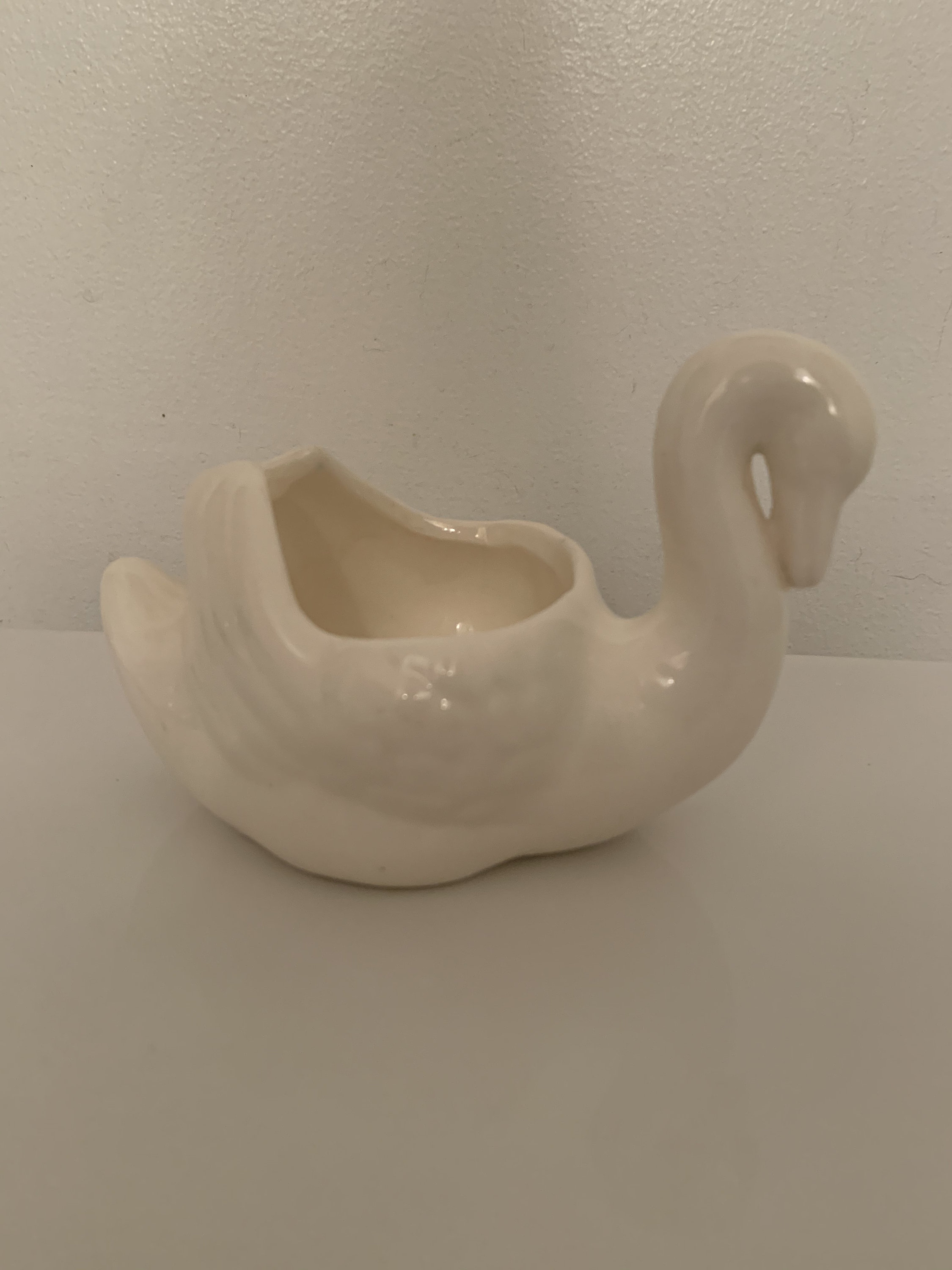 Vintage White Ceramic Swan - Etsy