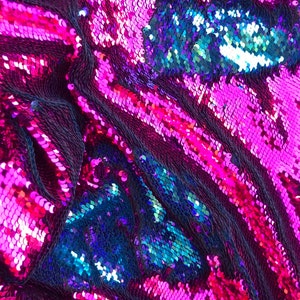 Flip Sequins Shiny Turquoise/shiny Fuchsia Pink 5mm Sequins - Etsy