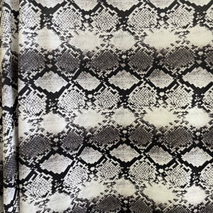 Snake Print Fabric 4 Way Stretch Fabric. Black and White Snake Print ...