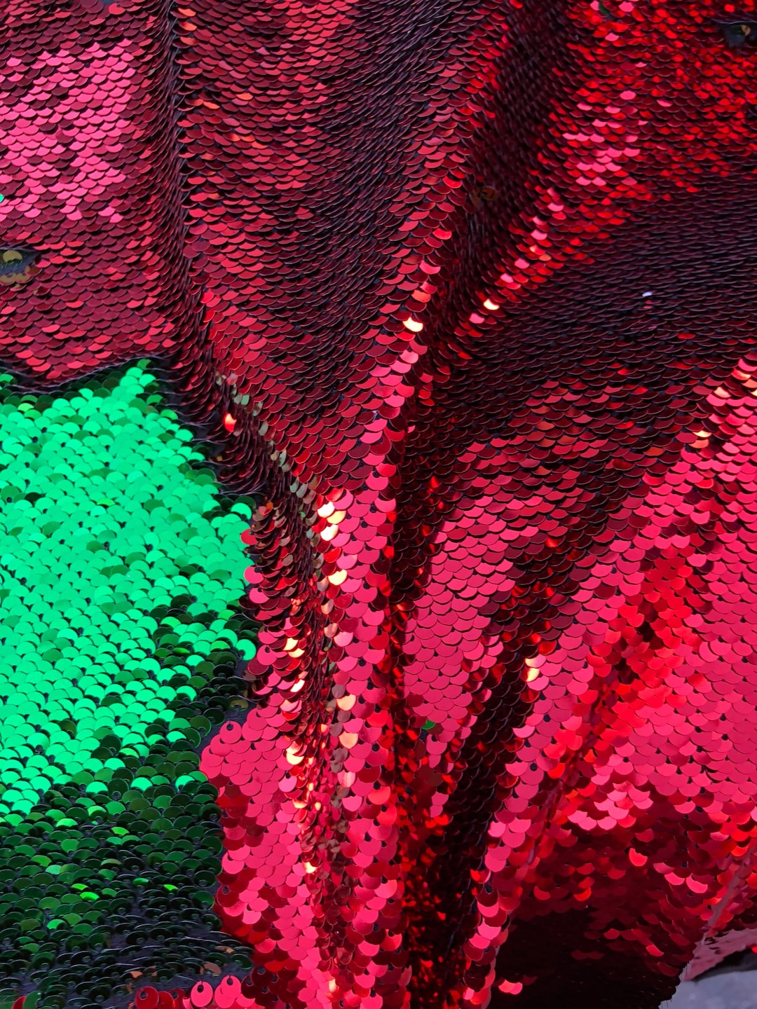 Christmas Color Red/ Green 5mm Flip Sequins-reversible Sequins Fabrics ...