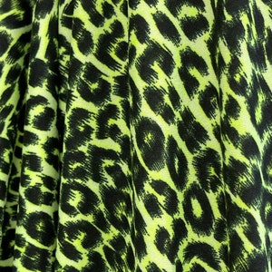Neon Lime - Cheetah Print Spandex Fabric Sold by Yard -brushed Print - Etsy