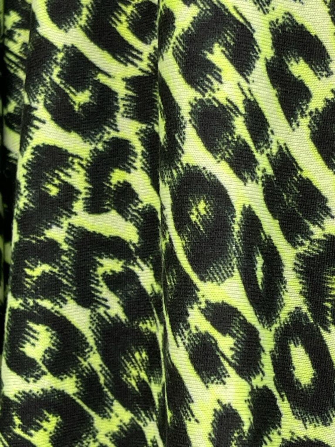 Neon Lime Cheetah Print Spandex Fabric Sold by Yard brushed - Etsy