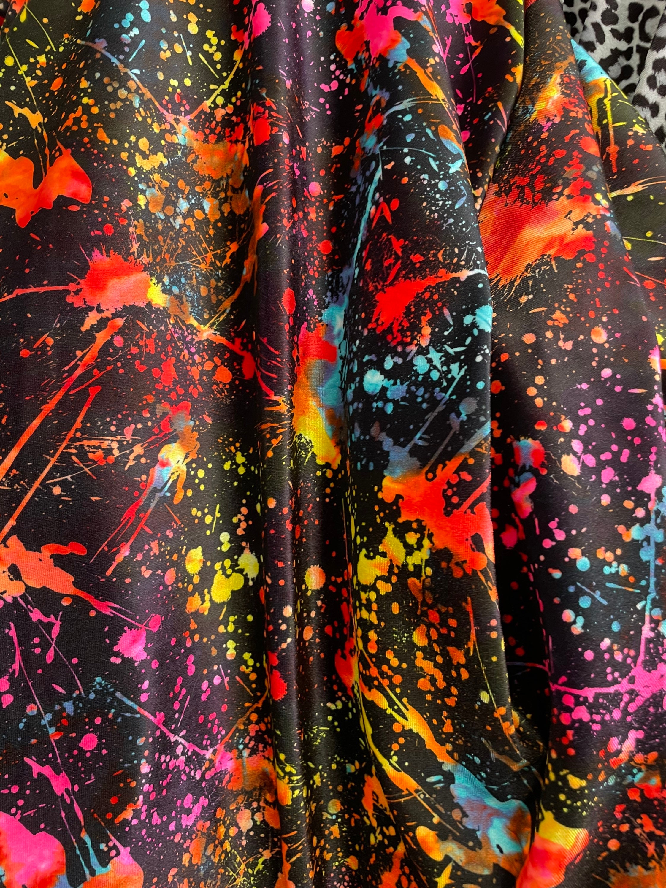 New Velvet Fabric Splatter Paint Print on Velvet 4-way Stretch | Etsy