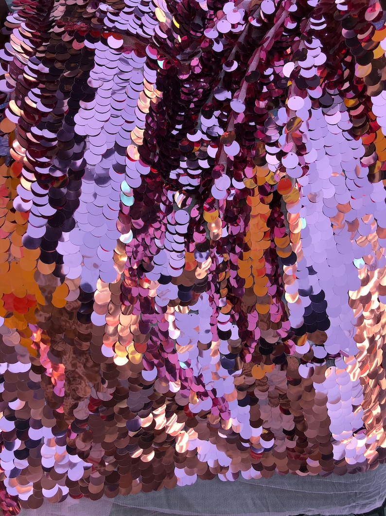 New Pink 20 mm Paillette Sequins on pink Mesh Fabric By the | Etsy