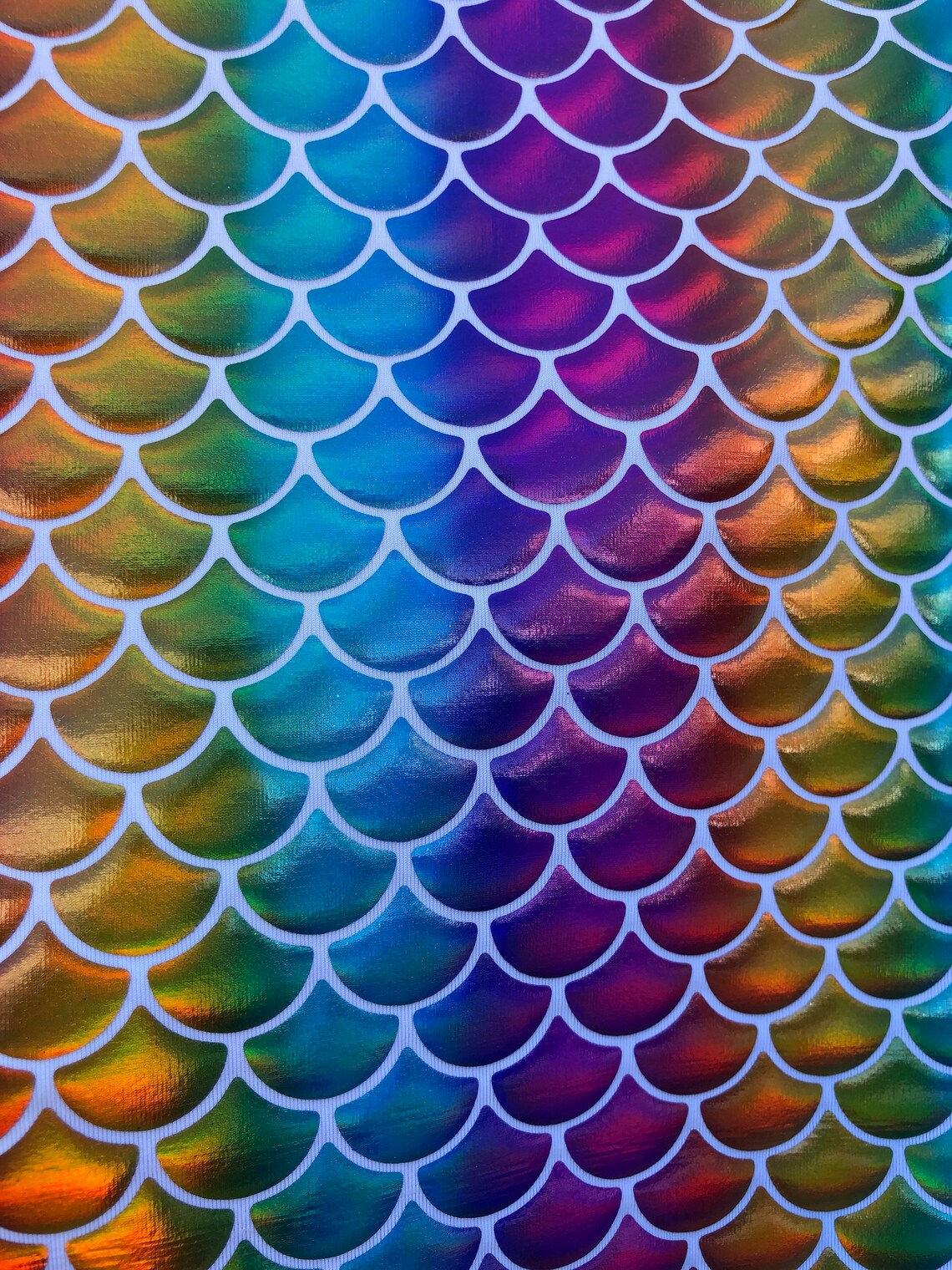 New Rainbow Fish Mermaid Scale Fabric on White Spandex Fabric | Etsy