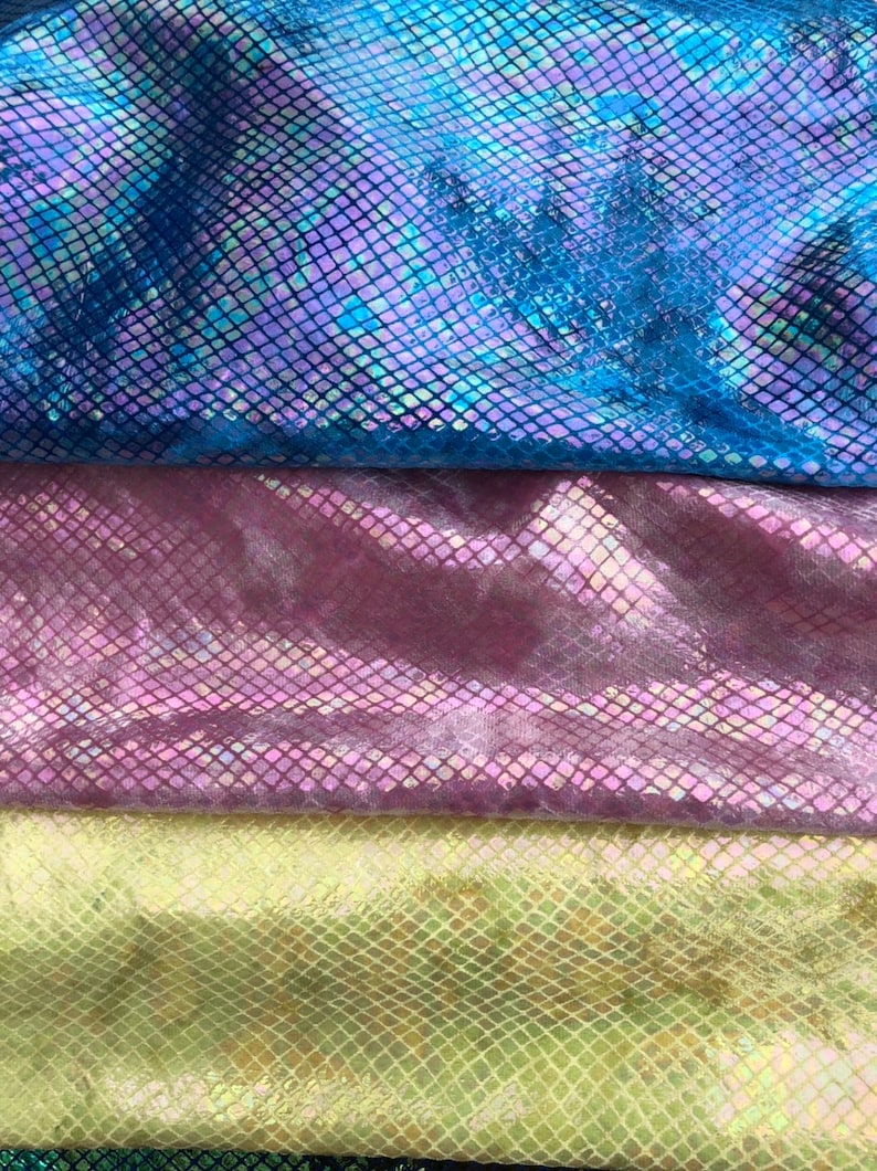 Multiple Colors of Iridescent Metallic Snake Print on Velvet- Fabrics ...