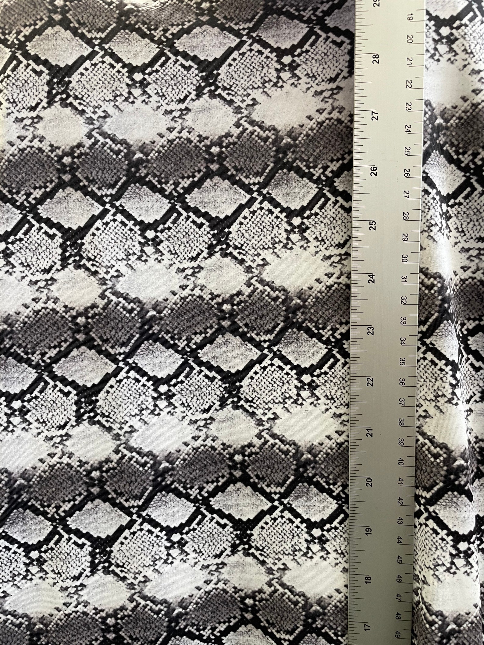 Snake Print Fabric 4 Way Stretch Fabric. Black and White Snake Print ...