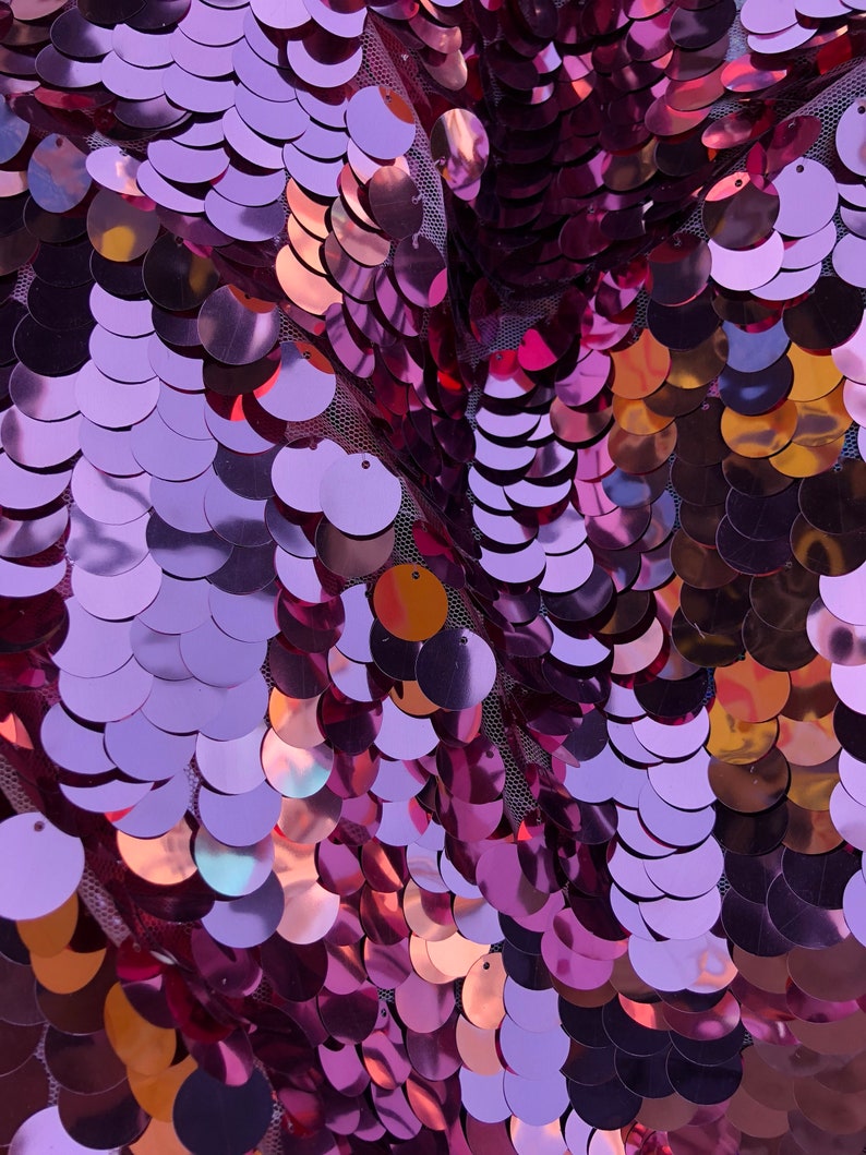 New Pink 20 mm Paillette Sequins on pink Mesh Fabric By the | Etsy