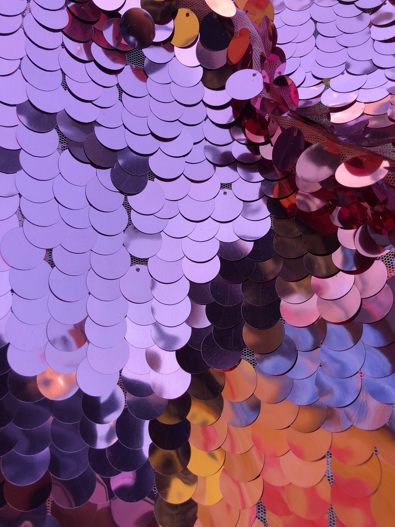 New Pink 20 mm Paillette Sequins on pink Mesh Fabric By the | Etsy