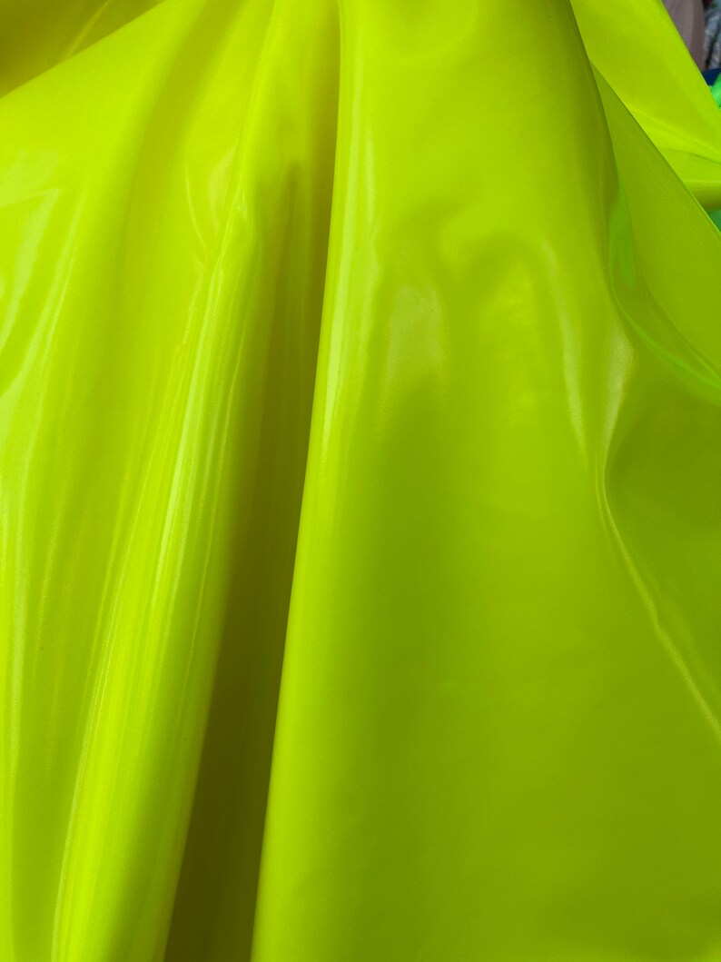 Glossy Fabric Neon Yellow or Neon Green 4 Way Stretch Latex | Etsy