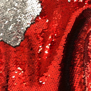 New Shiny Red/matte Silver 5mm Flip Sequins-reversible Fabrics Sold by ...