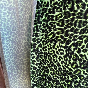 Neon Lime - Cheetah Print Spandex Fabric Sold by Yard -brushed Print - Etsy