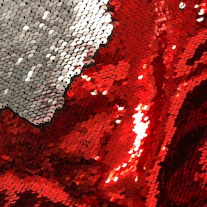 New Shiny Red/matte Silver 5mm Flip Sequins-reversible Fabrics Sold by ...
