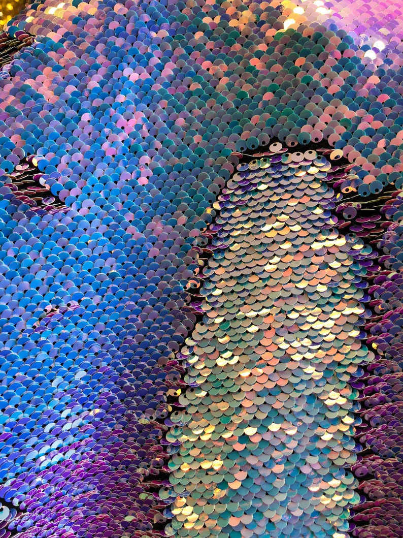 New Unicorn Rainbow Iridescent Bothside Flip Sequins Fabric | Etsy