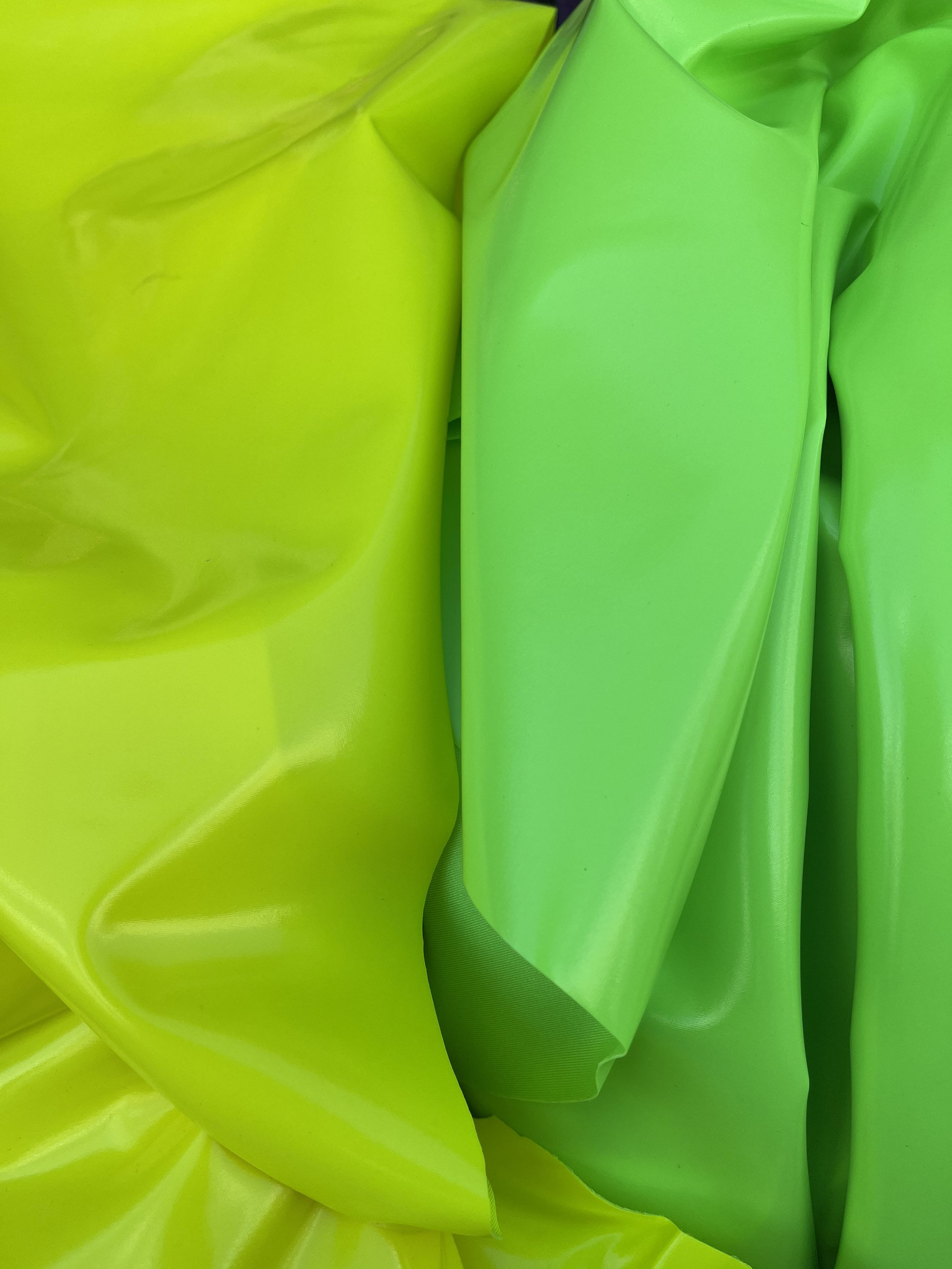 Glossy Fabric Neon Yellow or Neon Green 4 Way Stretch Latex - Etsy UK