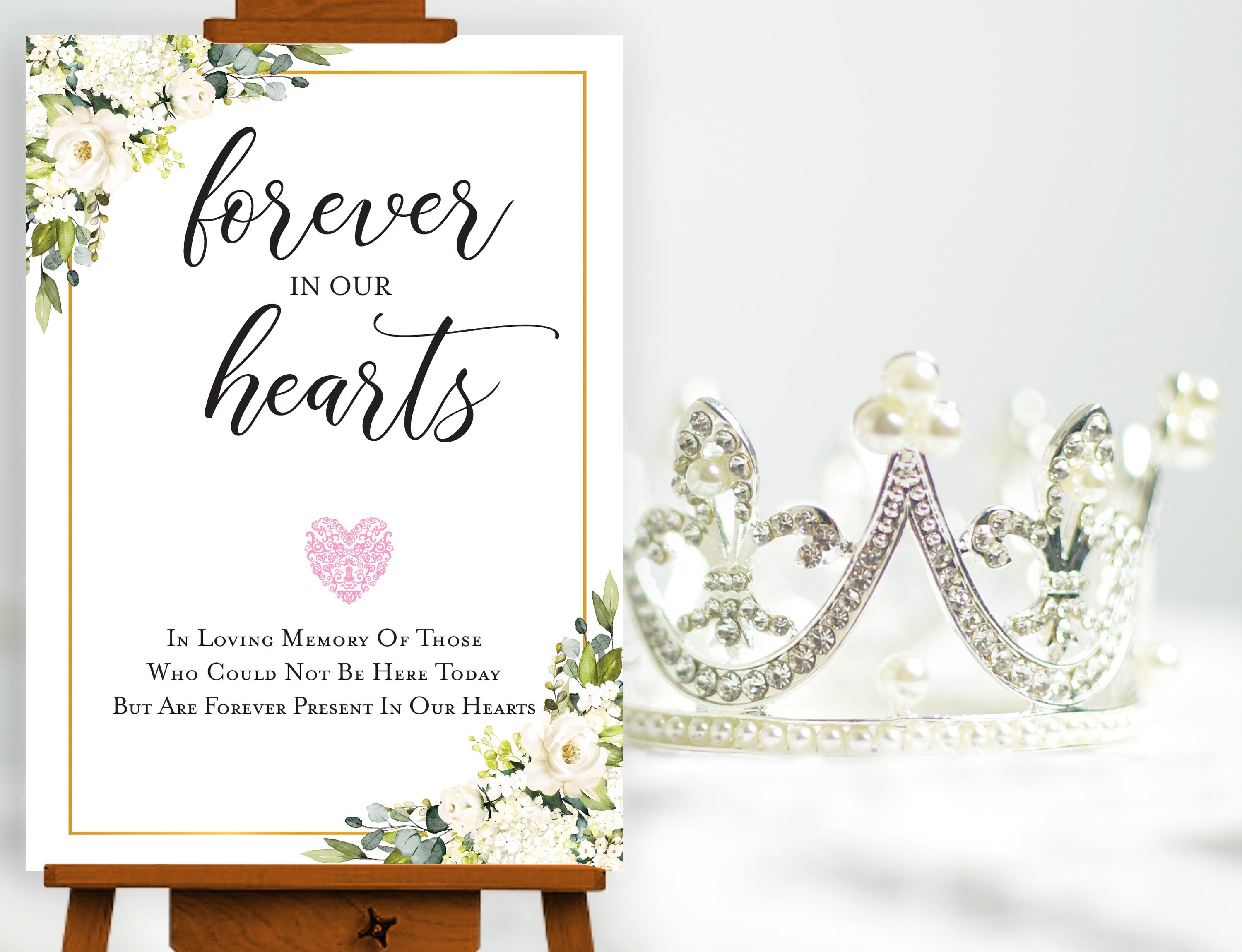 In Loving Memory Sign | Forever in Our Hearts Sign | 2 Sizes Included ...