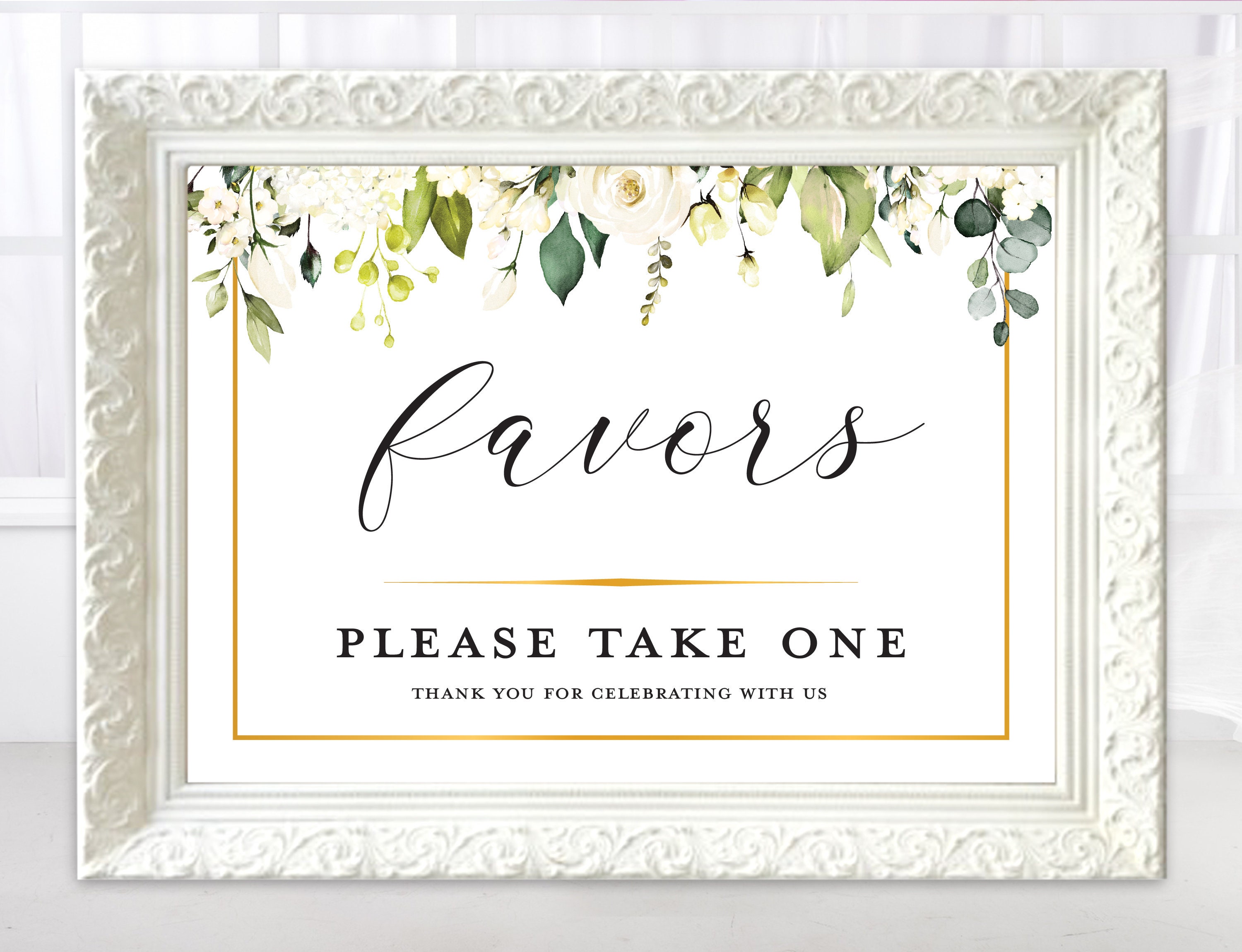 Wedding Favors Wedding Favor Sign 2 Sizes Included Watercolor Cream ...