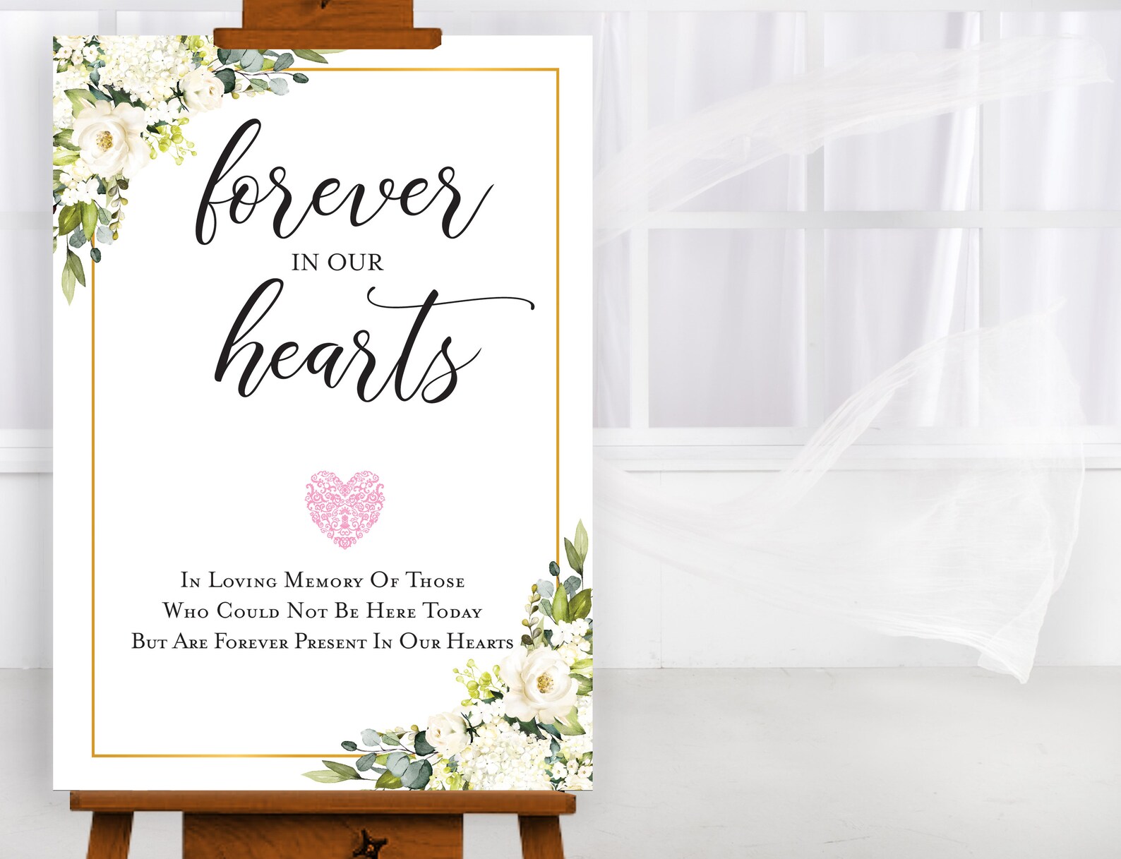 In Loving Memory Sign | Forever in Our Hearts Sign | 2 Sizes Included ...