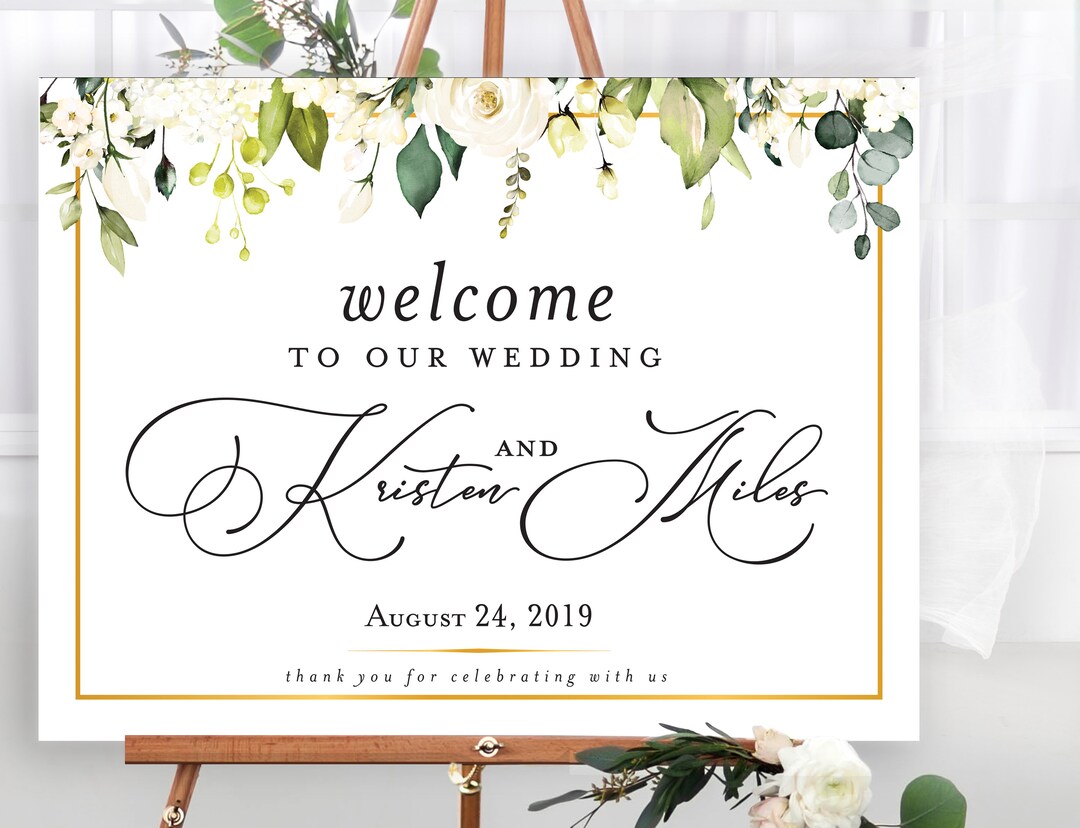 Wedding Welcome Sign | Custom Sign | Floral Wedding Program Sign ...