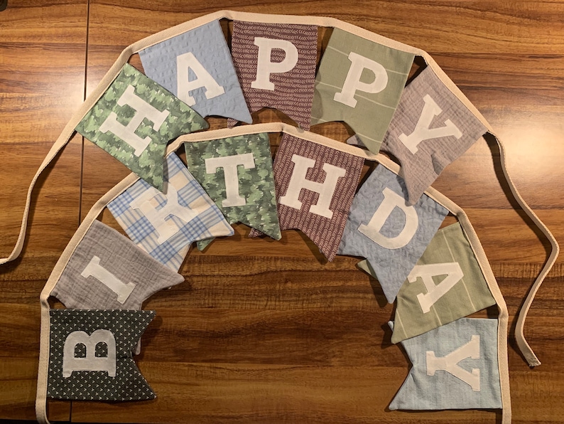 Handmade Custom Fabric Happy Birthday Banner - Etsy
